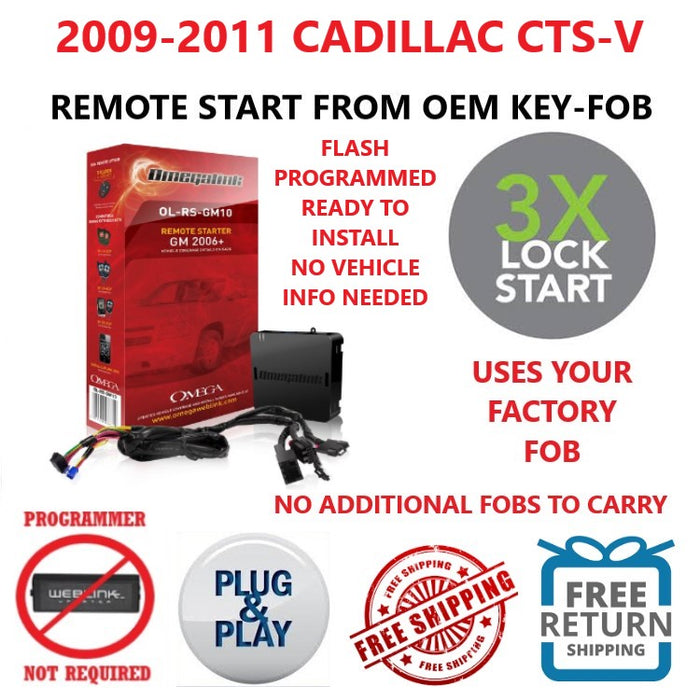 3X LOCK PLUG PLAY REMOTE START 2009 2011 CADILLAC CTS V